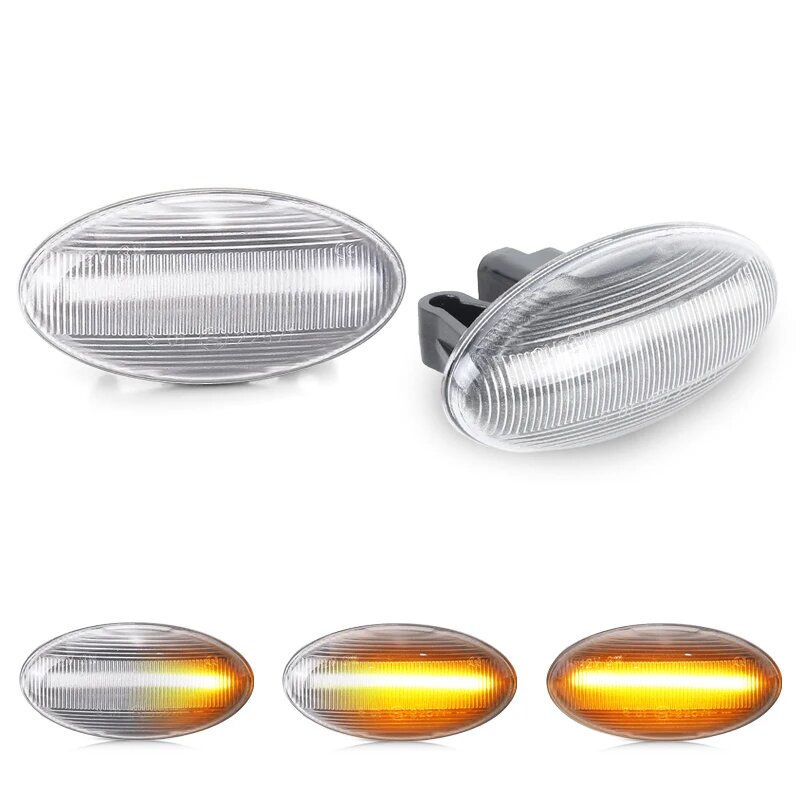 Светодиодный боковой указатель поворота Clear Dynamic Amber для Citroen