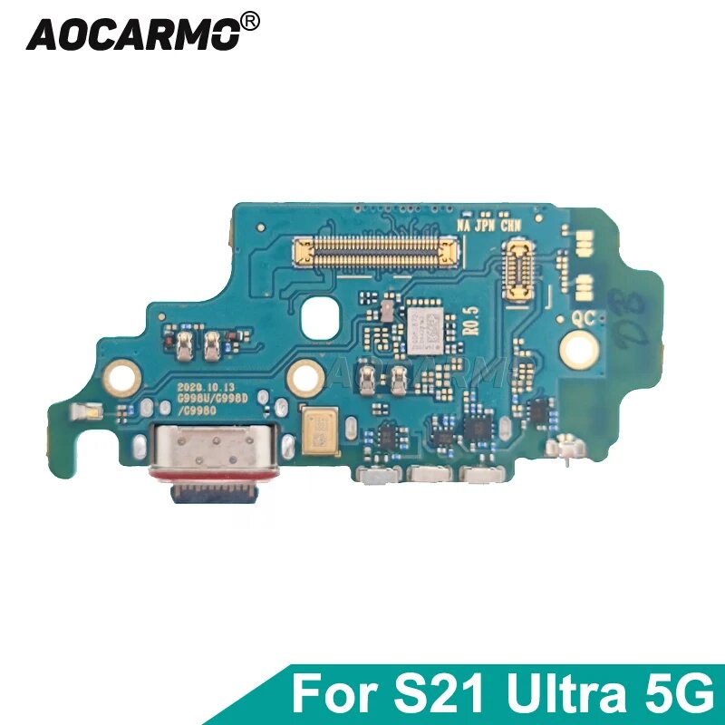 Плата управления зарядкой, микрофоном и лотком для SIM-карты Aocarmo для Samsung Galaxy S21U G9980