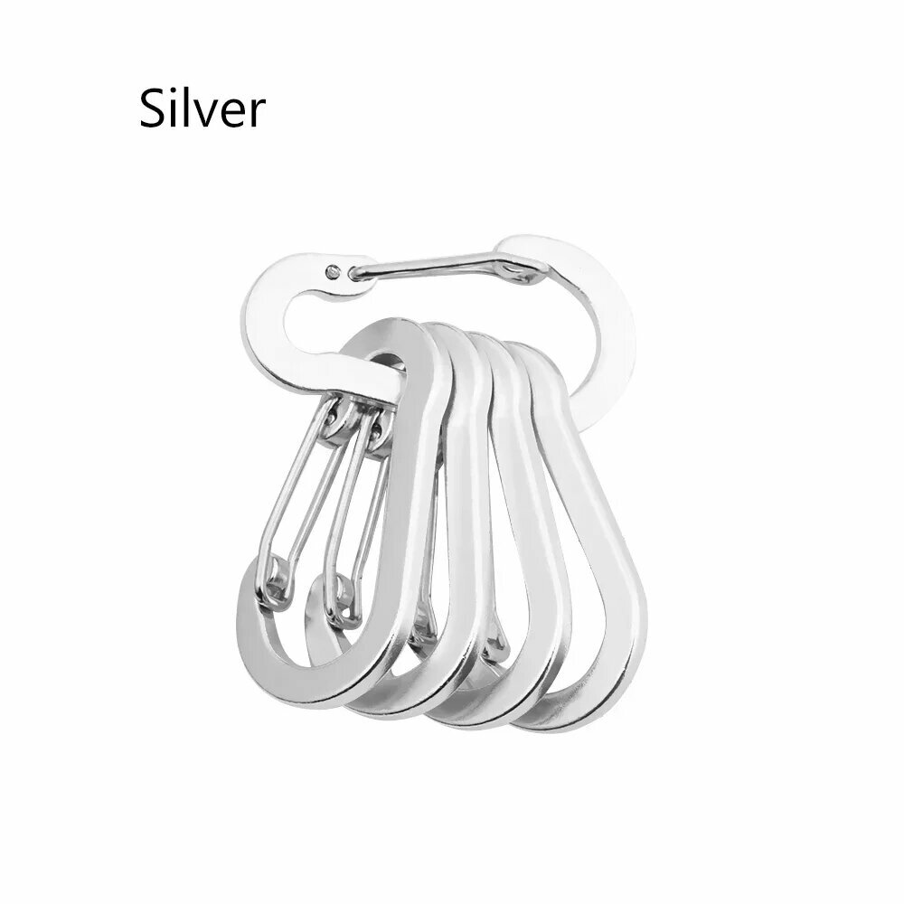 Алюминиевые карабины, набор из 5 штук Серебряный, Silver