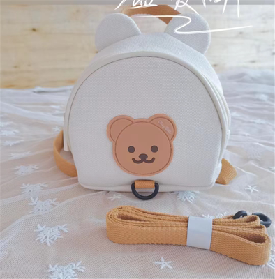 Маленький рюкзак для детей с медвежьим узором, антипотеря, 17x16x8 см, школьная сумка для садика мальчиков и девочек