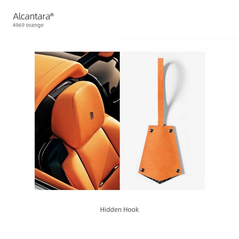 Скрытый автомобильный крючок для спинки сиденья из Alcantara, оранжевый цвет, прочный аксессуар для автомобиля, простая