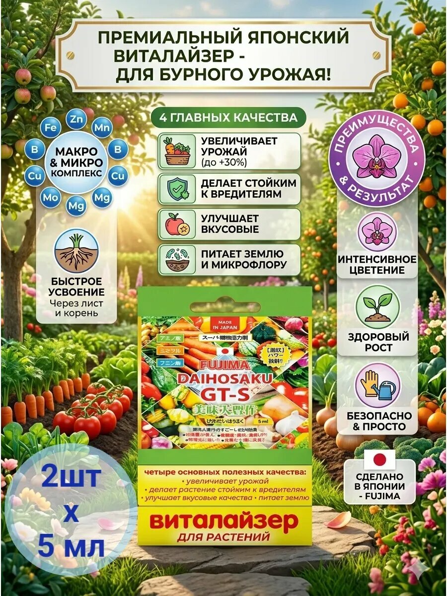 Виталайзер для растений Дайхосаку оригинал 5мл 2шт