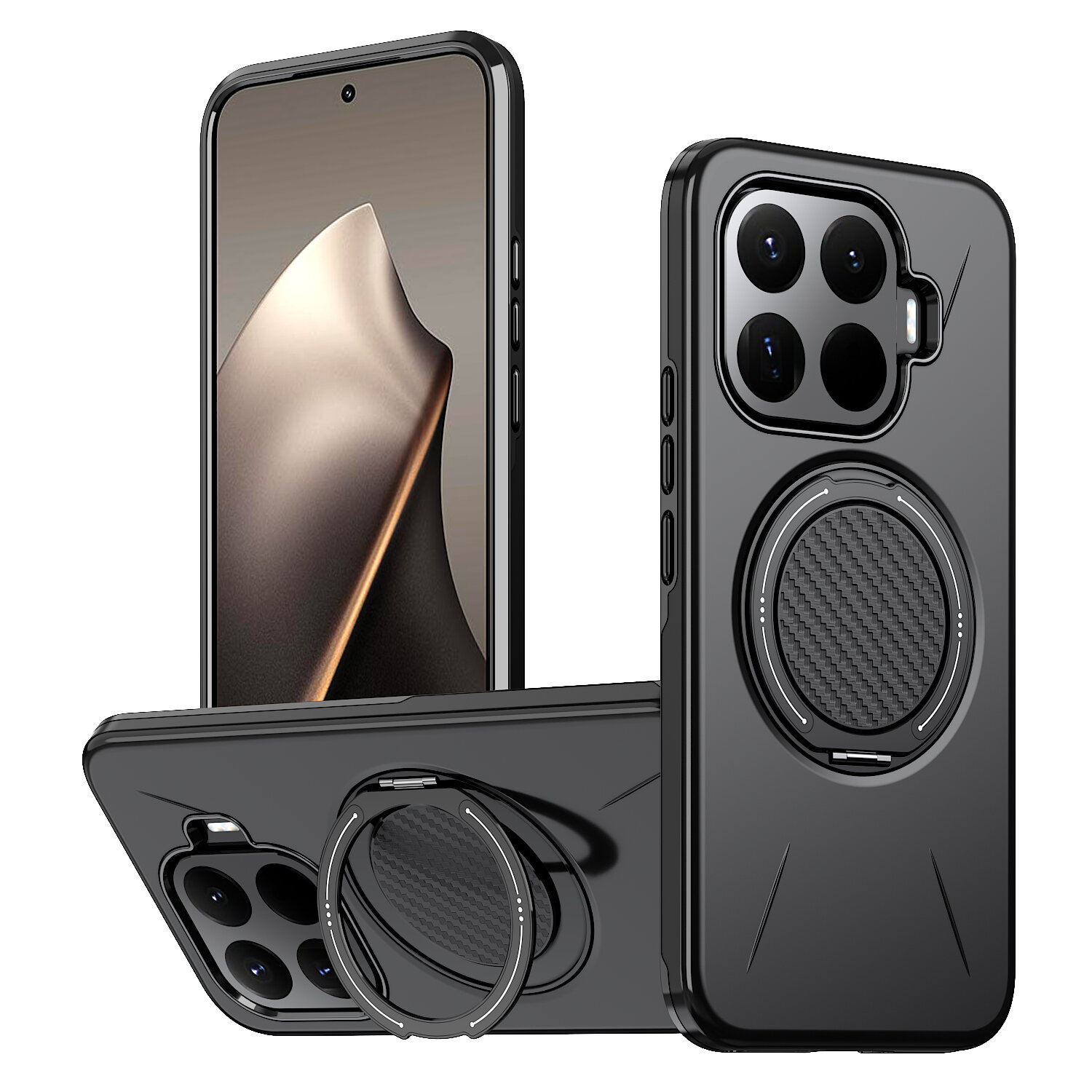 Чехол Для Xiaomi 17T/Сяоми 17T, soft touch, чехол-кардиомонитор, поликарбонат (PC), защита камеры, ударопрочный, встроенная подставка, усиленные углы, Xiaomi, Xiaomi 17T, black,