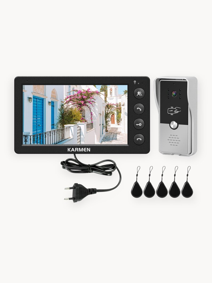 KARMEN видеодомофон для дома, RFID-разблокировка, проводной дверной звонок