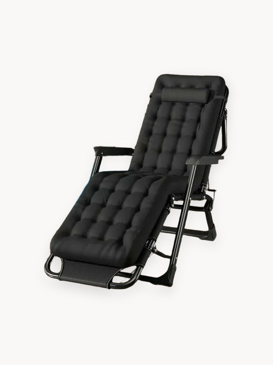 Кресло-шезлонг LISM 176x60x33 см, удобный шезлонг для отдыха, компактное кресло-подставка