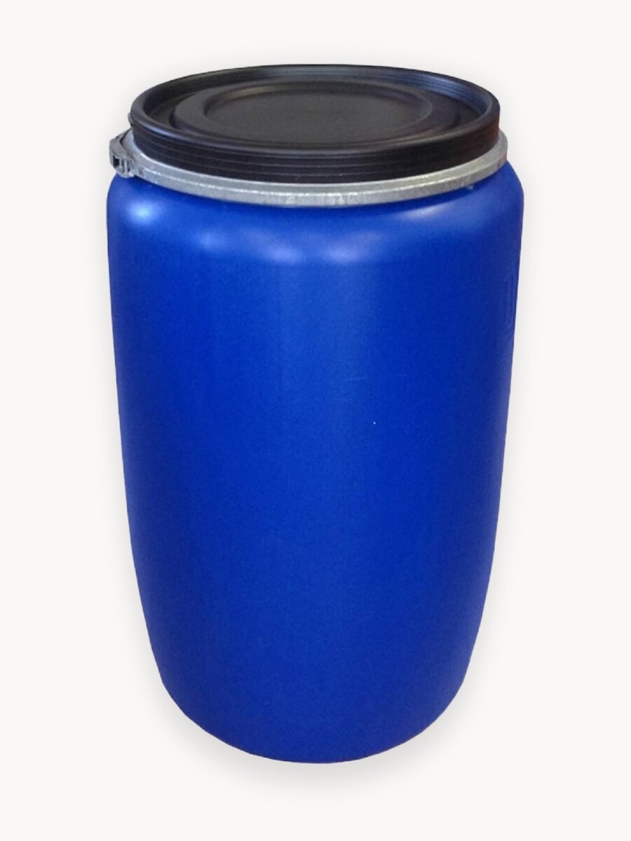 Бочка Тара. ру п/э 127 л, с крышкой на обруче, синяя 06077, для хранения питьевой воды