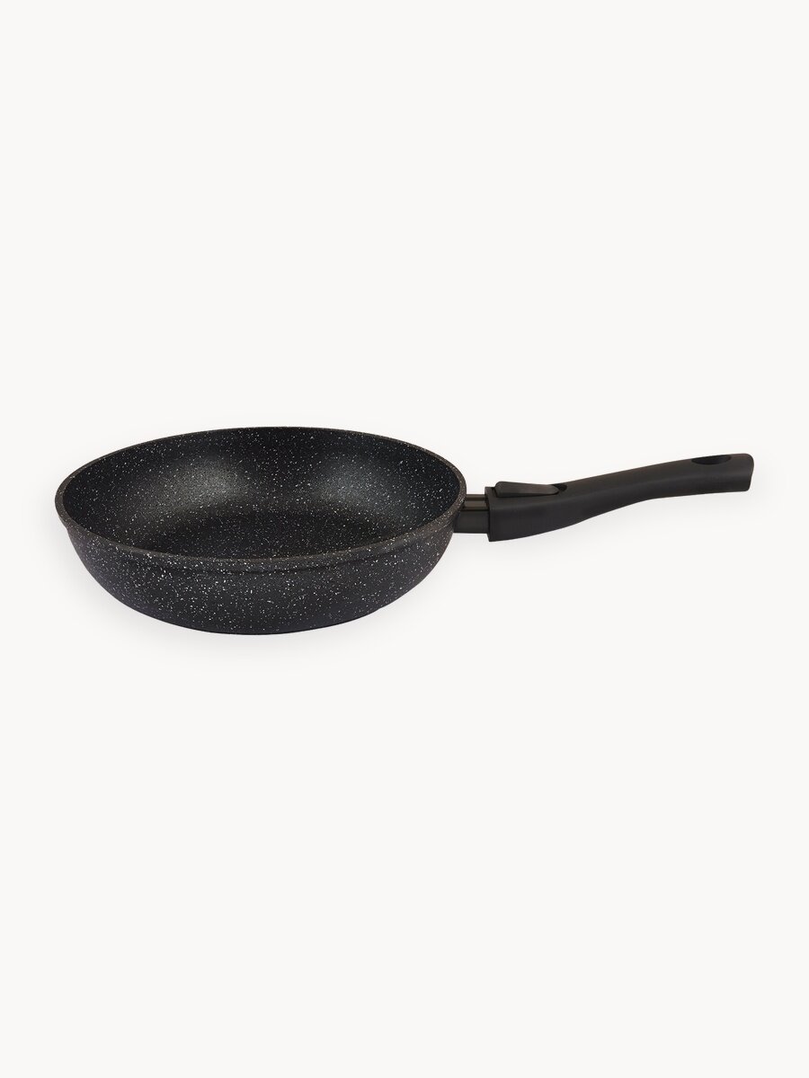 Сковорода 28см съемная ручка и крышка ТМ традиция Гранит плюс индукция каменное покрытие, Россия + Лопатка в подарок
