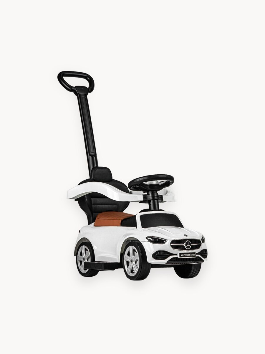 Машина каталка, толокар, Mercedes С-Class, с родительской ручкой, звук