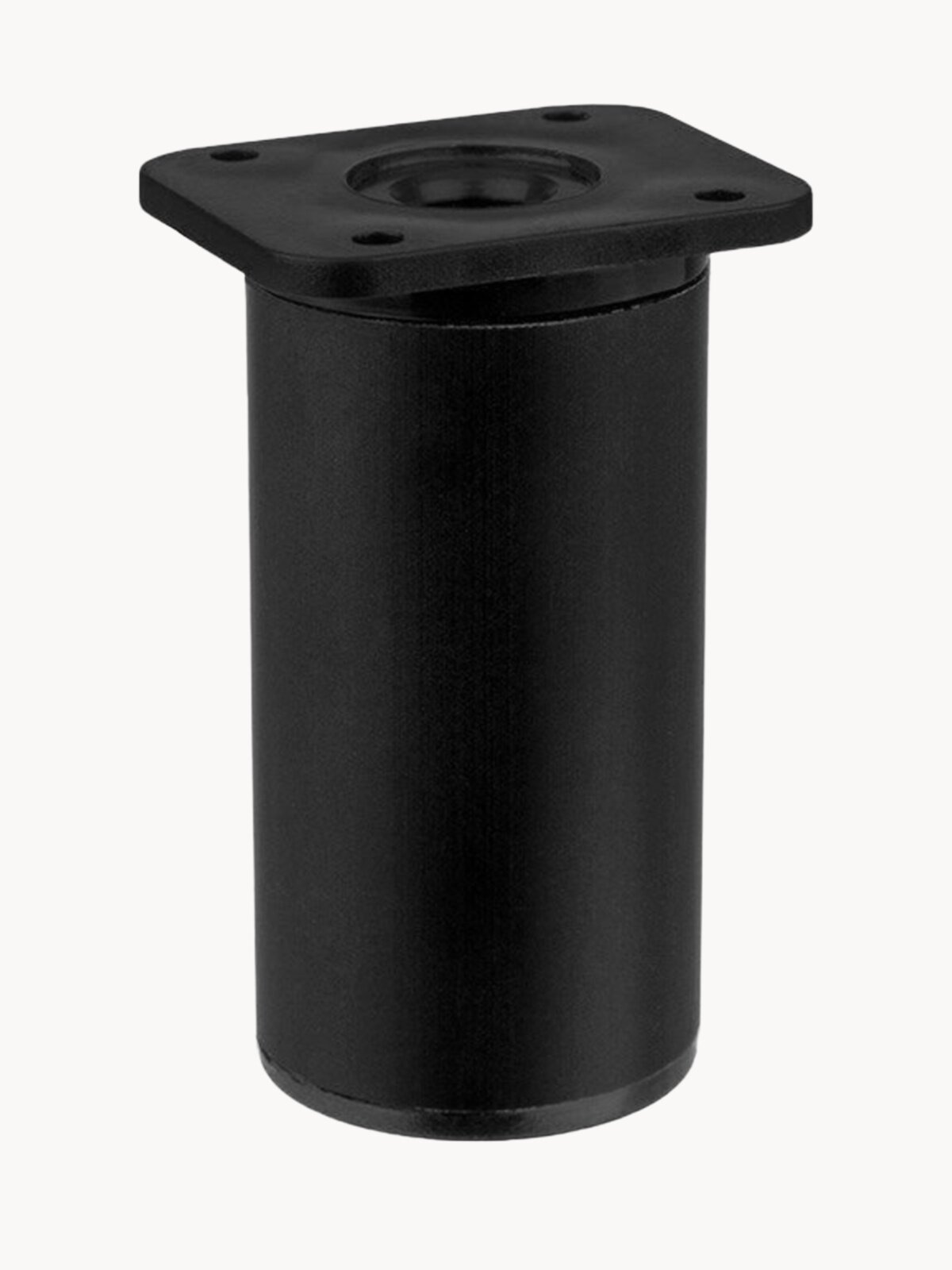 Опора мебельная регулируемая 100 мм черная матовая, круглая, диаметр 40мм, алюминий,4 штуки