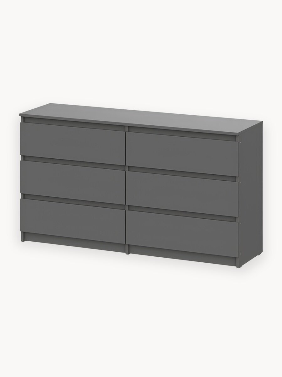 Комод ARNIKA "Довер", ЛДСП, с ящиками, графит, напольный, универсальный