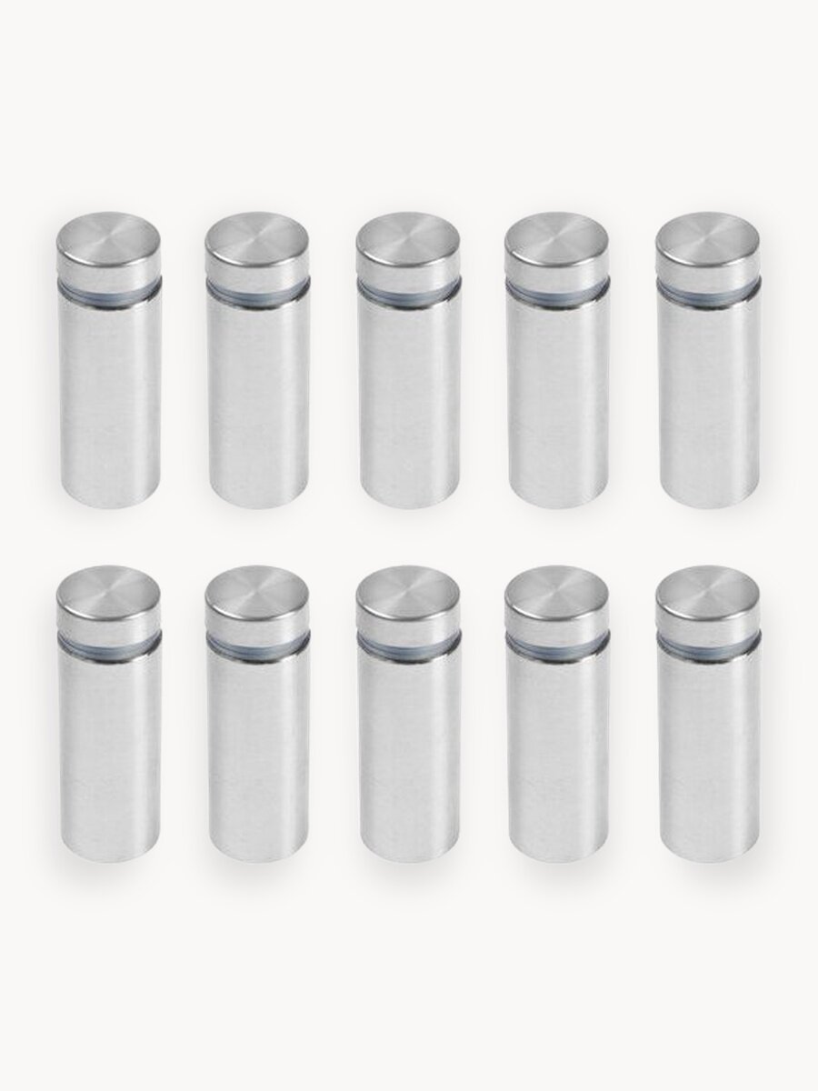 Дистанционный держатель для табличек, 12х30 мм, цвет матовый никель, набор 10 шт.