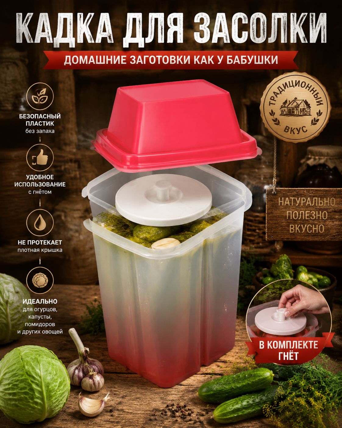 Кадка для засолки, 1 шт