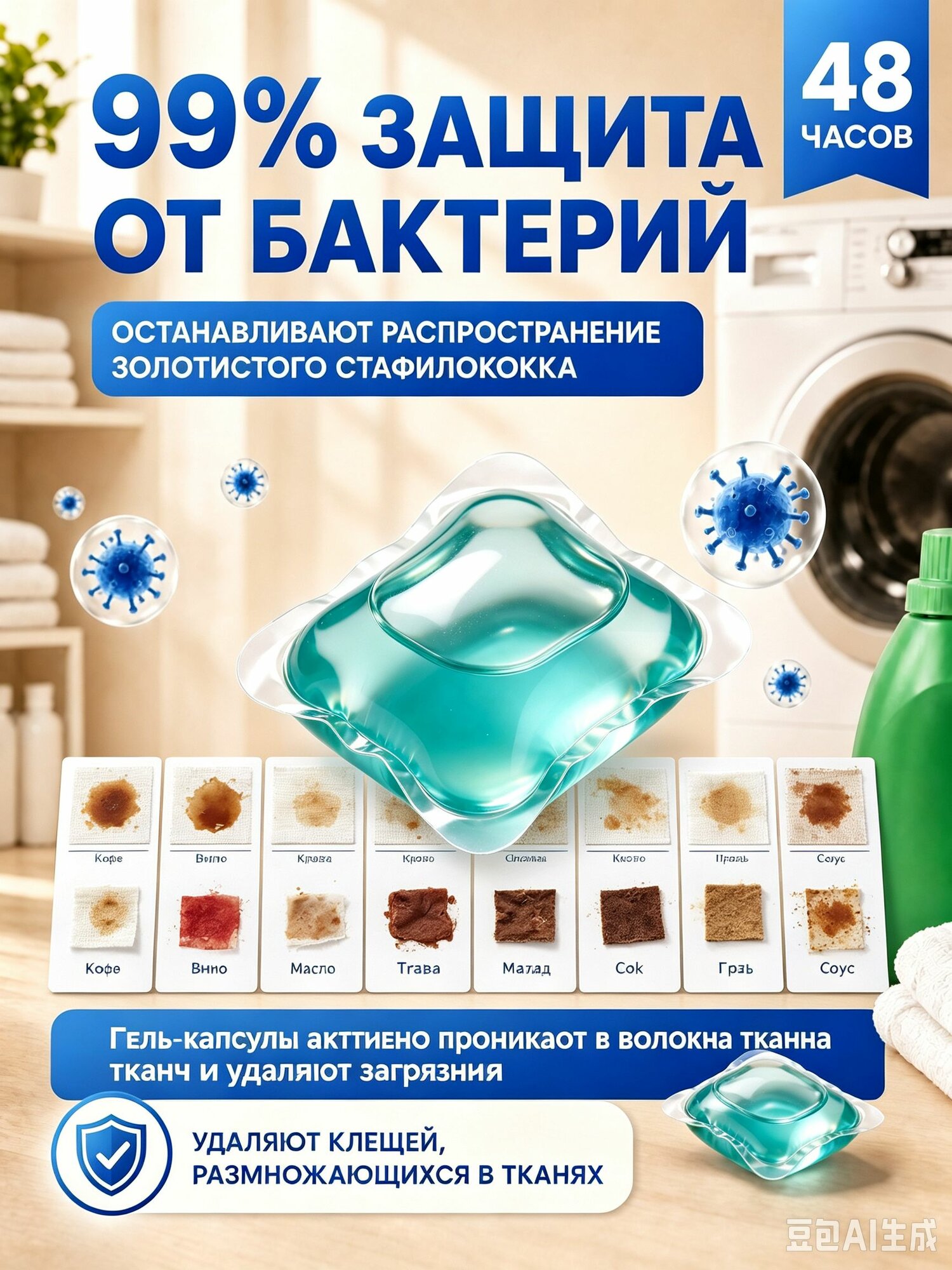 Капсулы для стирки белья VELORA с кондиционером, 70 штук, для цветного и белого белья