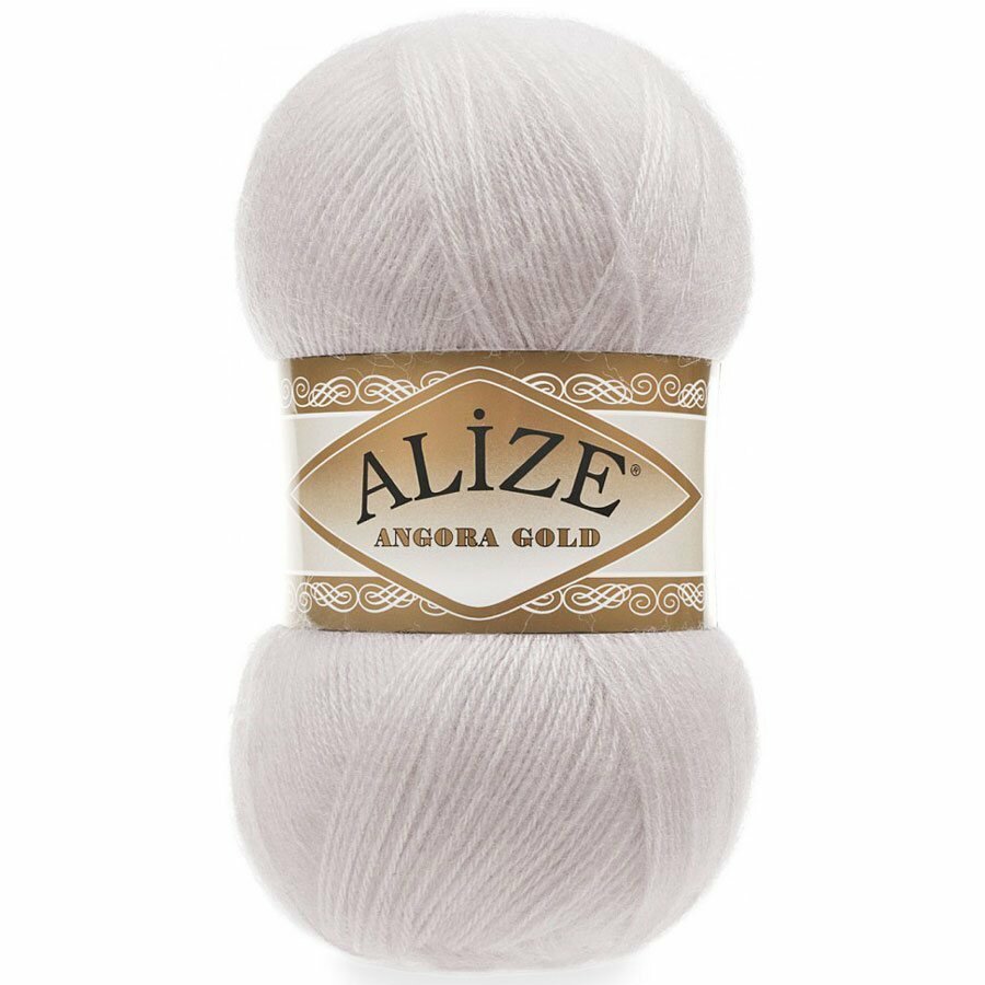 Пряжа Alize ANGORA GOLD 168 белая зима (5 мотков)