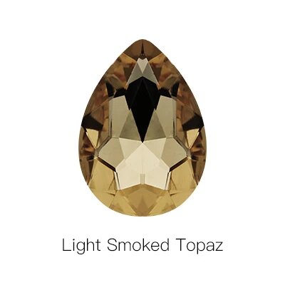 Стразы стеклянные каплевидные 13x18 мм, Light smoked topaz, 50шт