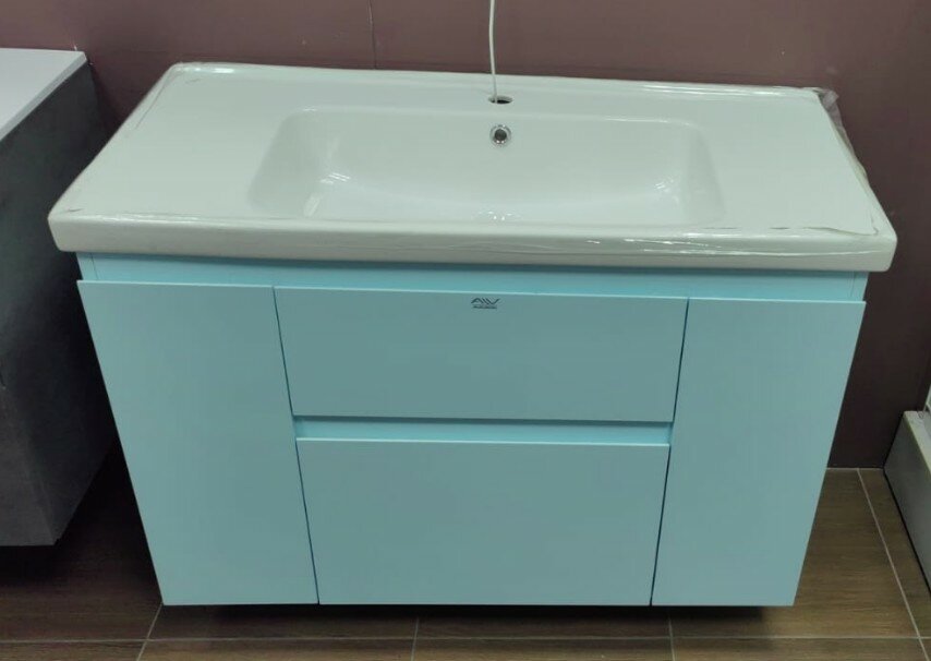 Тумба с раковиной Alavann Berta 105 голубая