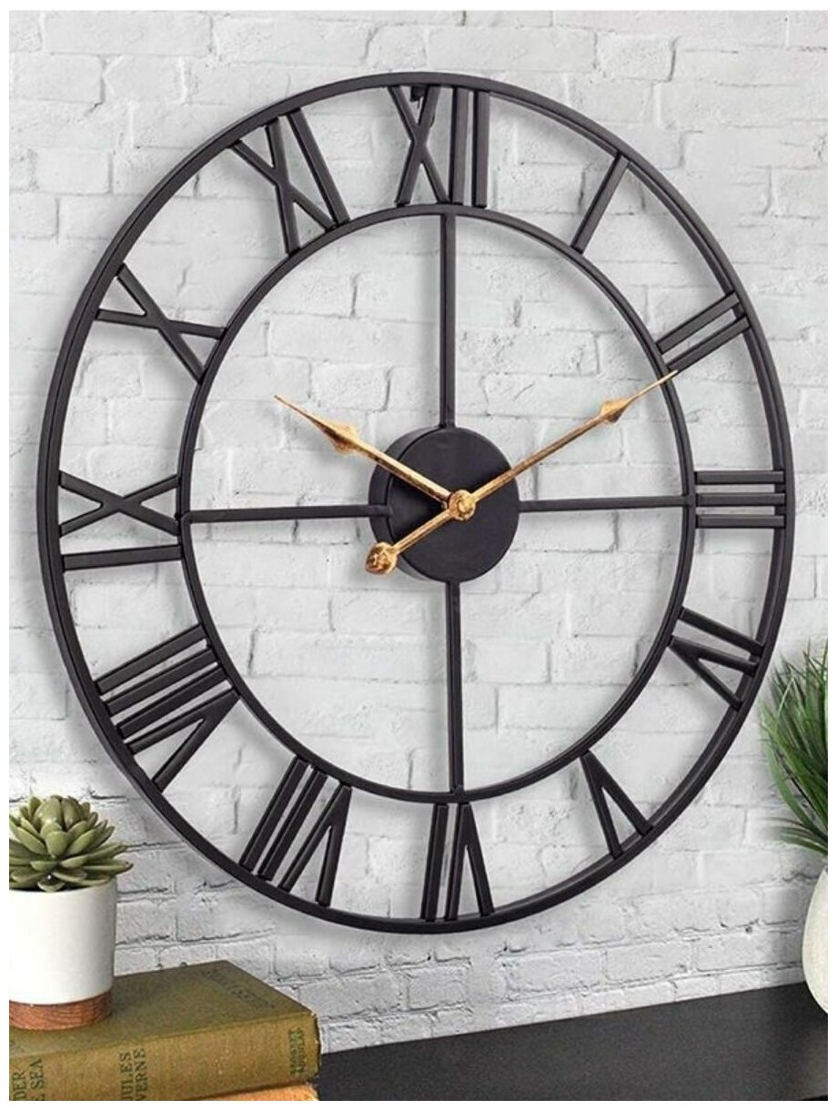 ID Interio / Часы настенные/ часы интерьерные / часы большие/ часы металлические/стиль Лофт/ дизайн интерьера