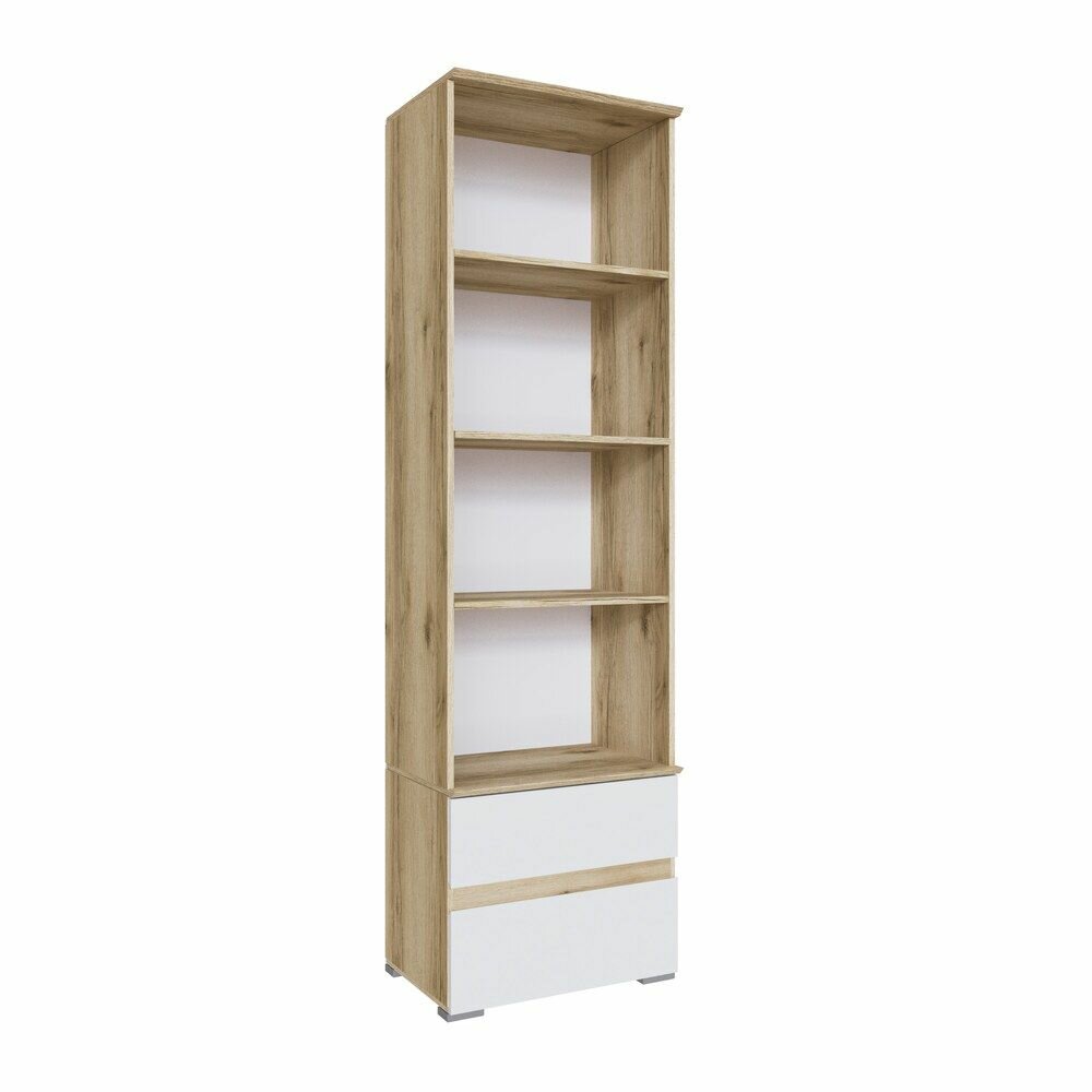 ARNIKA Шкаф-пенал Плейона открытый, Дуб Делано, Белый