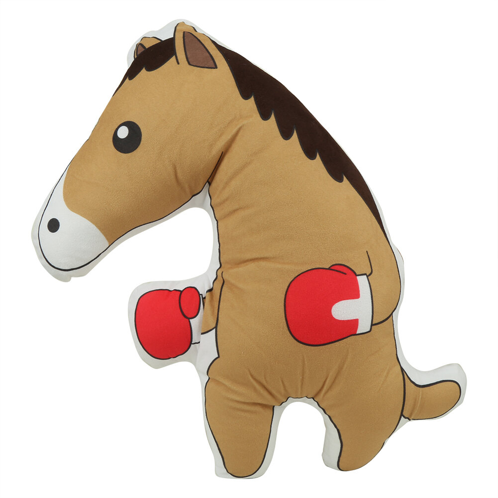 Забавная мультяшная лошадка, игрушка-игрушка с эмоциональным рисунком, плюшевая лошадка, лошадь для бокса на подушке.