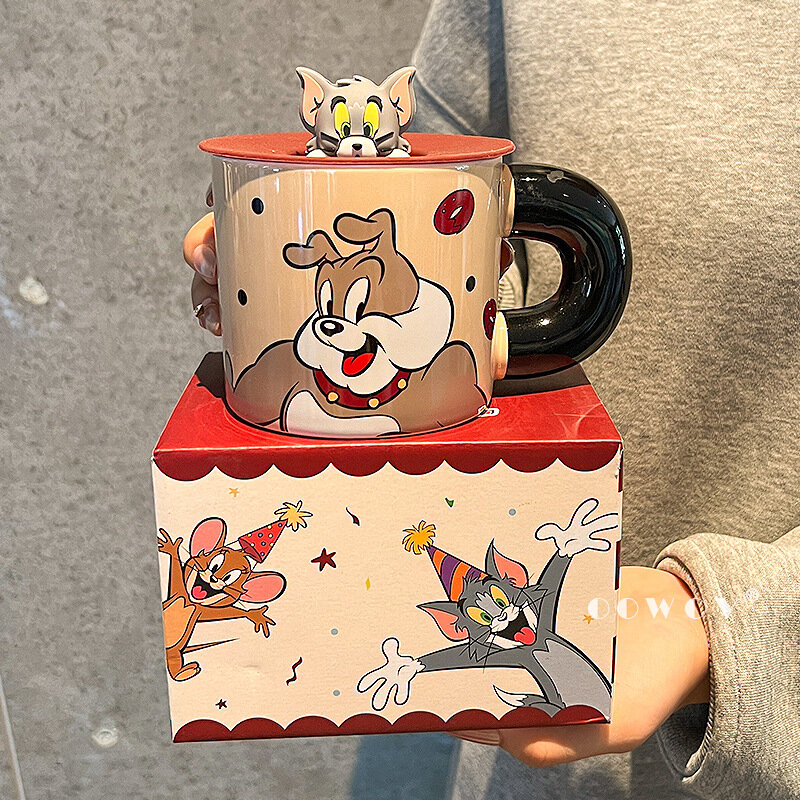 Кружка с логотипом Тома и Джерри, новый стиль, женская, высококачественная, керамическая чашка, домашняя чашка, пара, кофейная чашка, подарок на день рождения