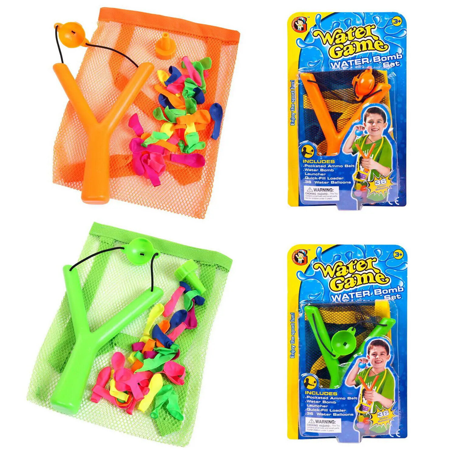 Водяные бомбочки 36 шт (воронка, мешочек, рогатка для метания) игровой набор