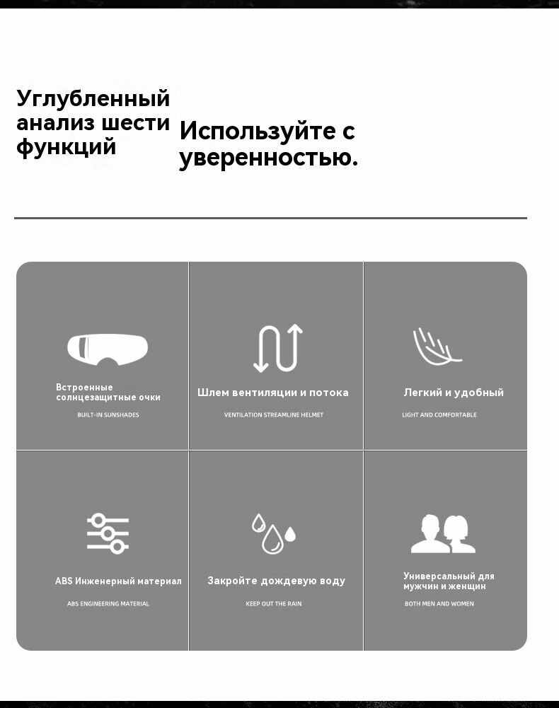Мотошлем LVS с встроенными очками, ABS-пластик, для мужчин, женщин и детей — фото 1