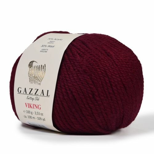 Пряжа Gazzal Viking 4031 бордо (100г/100м, упаковка 4 мотка)