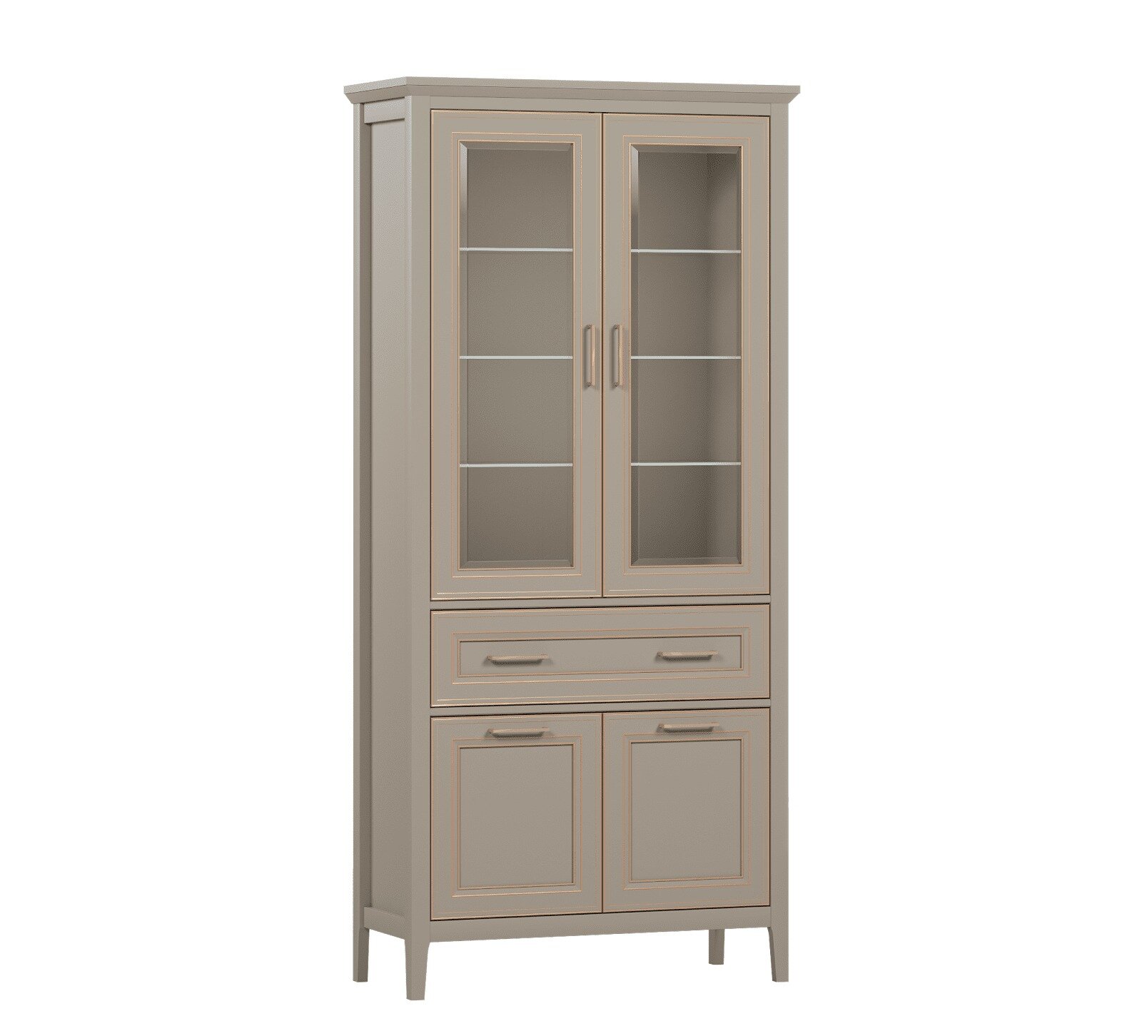 Шкаф БРВ Мебель CLASSIC REG2W2D1S Глиняный серый Размеры: Высота 2030мм Глубина 405мм Ширина 950мм