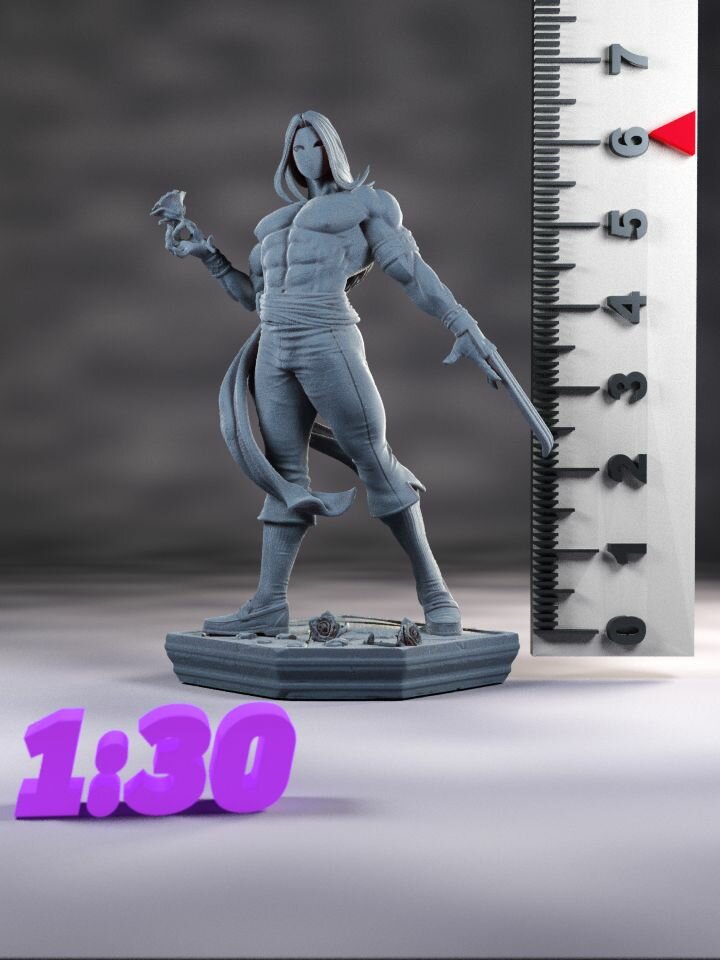 Миниатюра Фигурка Vega, Вега Street Fighter 6.1см 1/30 (Серая, предназначена для самостоятельной покраски)