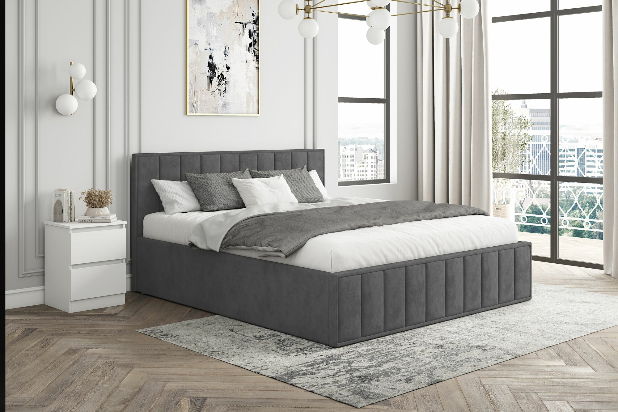 Кровать Лана (М) 1,8 Графит Софт (ДСВ)