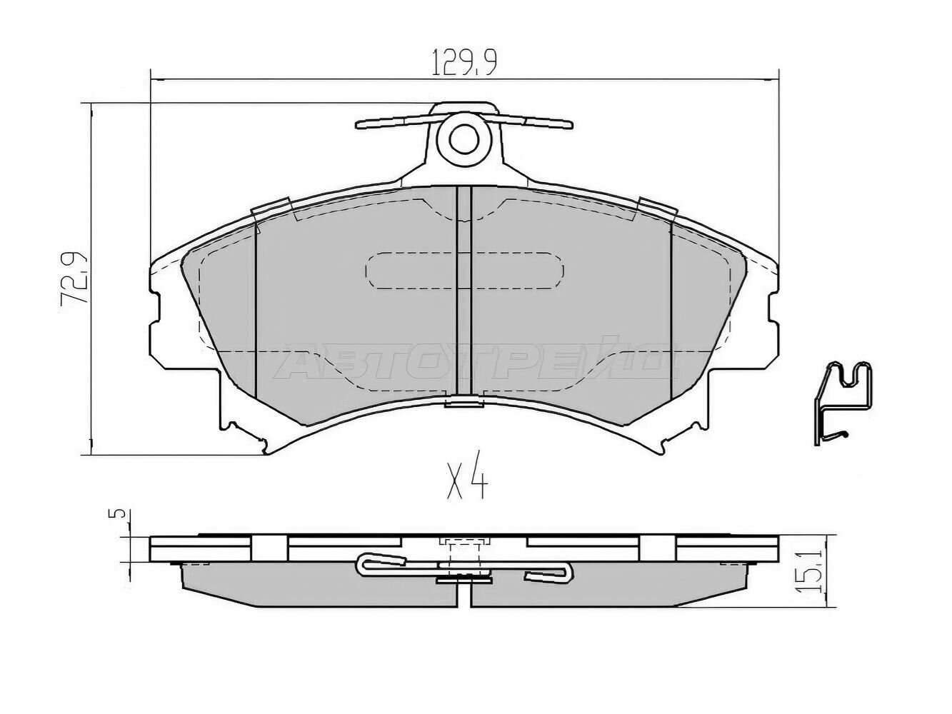 Тормозные колодки передние для Митсубиси Кольт, Каризма, Спейс, Вольво S40, V40 арт ST4605A734 SAT