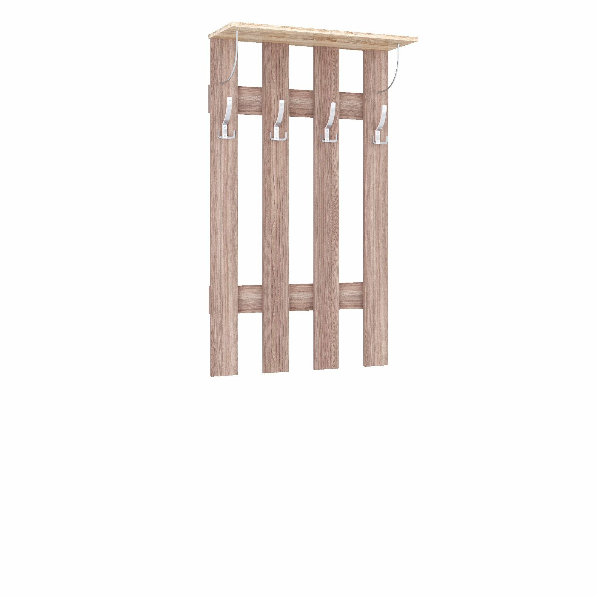 Прихожая Ямайка вешалка ЯПВ-1 ясень шимо/дуб сонома ЛДСП с полкой, крючками, для прихожей, коридора, дома 1185х700х260