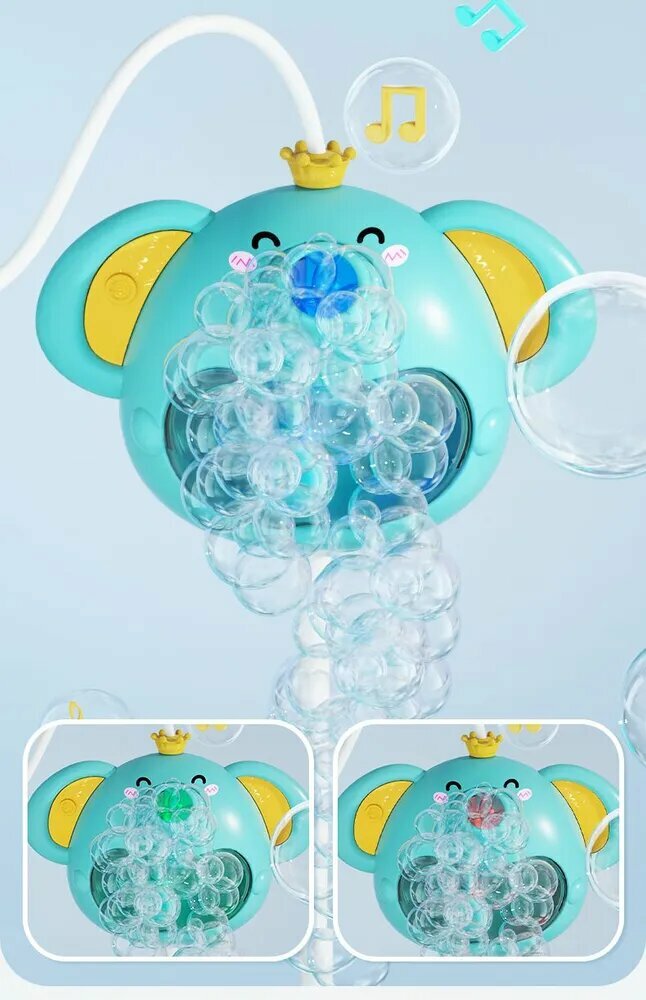 Игрушка для ванной "Слоник-Огги", детский душ, с генератором пузырей, пластик