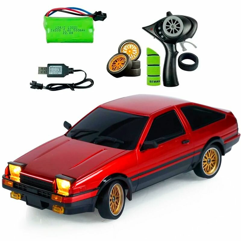 Радиоуправляемая машина для дрифта LD RC масштаб 1:18 2WD 2.4G AE-86 1801-Red
