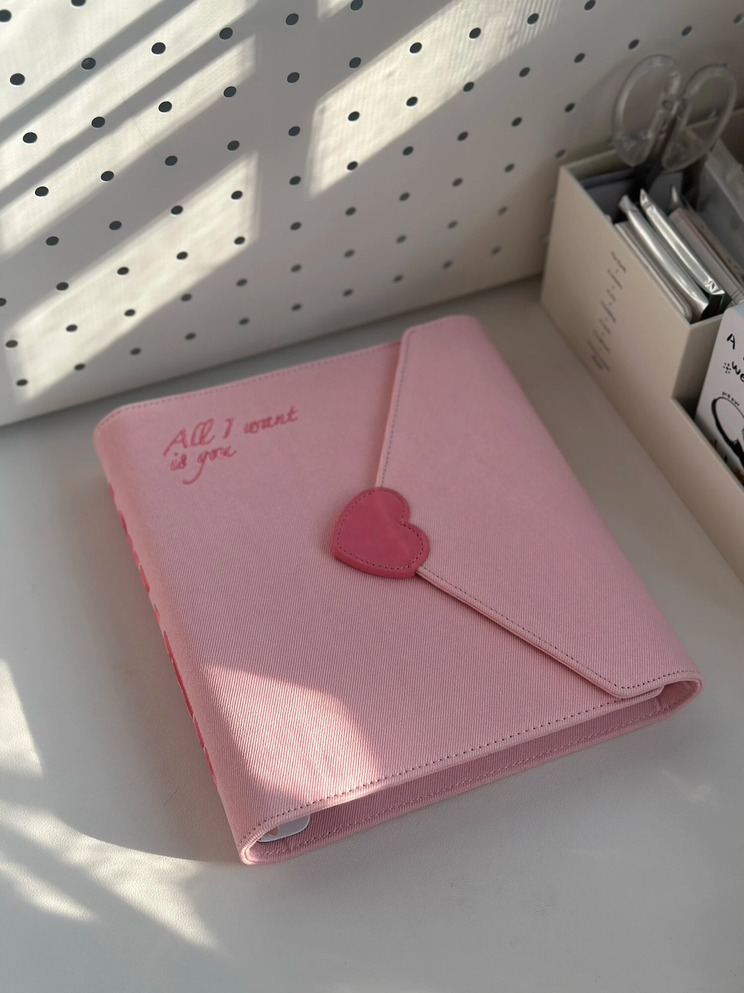 Розовая джинсовая фотокнига A5 Love Pocket Album Розовый, A5 pink denim cover