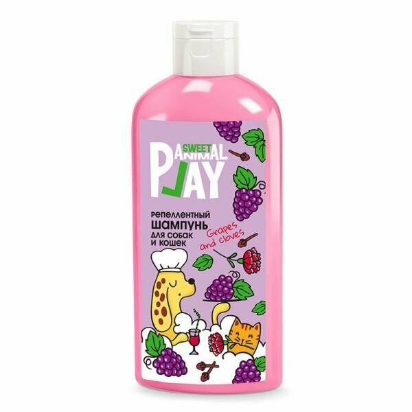 Шампунь для собак и кошек репеллентный виноград и гвоздика Animal Play Sweet 300мл