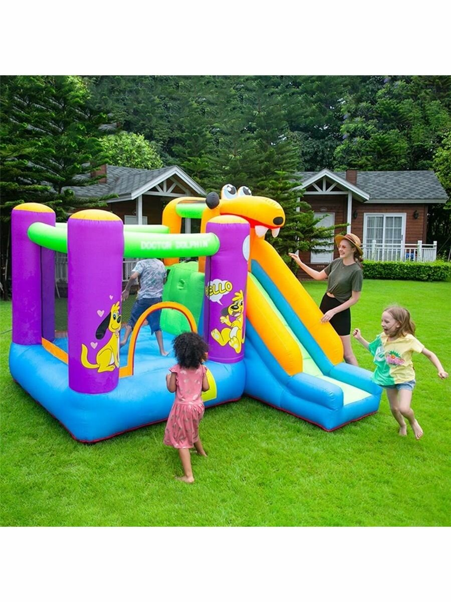 Детский попрыгунчик с нагнетателем, на открытом воздухе и дома надувные замки с горками для щенков, надувной попрыгунчик с нагнетателем