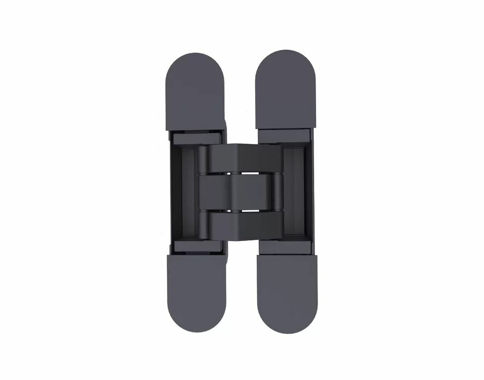 Петля скрытая ELEMENTIS, универсальная, 3D, 115x23 мм, 40 кг, цамак, черный матовый, 2 шт