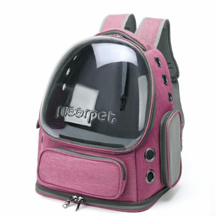 Рюкзак переноска с обзорной прозрачной вставкой для животных, кошек, собак маленьких пород, перевозка в самолёте на отдых