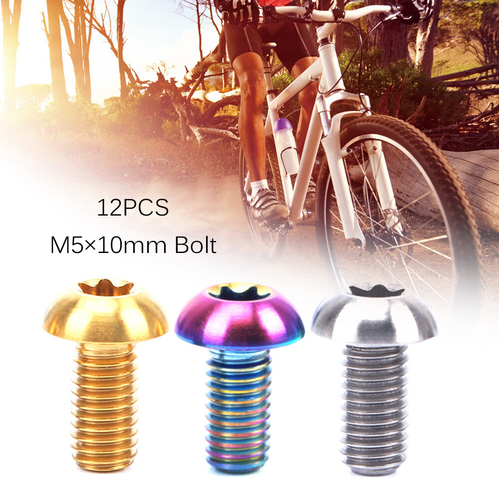 RISK 12 шт. Болты для дисковых тормозных дисков M5×10 мм, титановые, Torx T25, болты для крепления бутылки на велосипед MTB, винты для крепления бутылки с водой