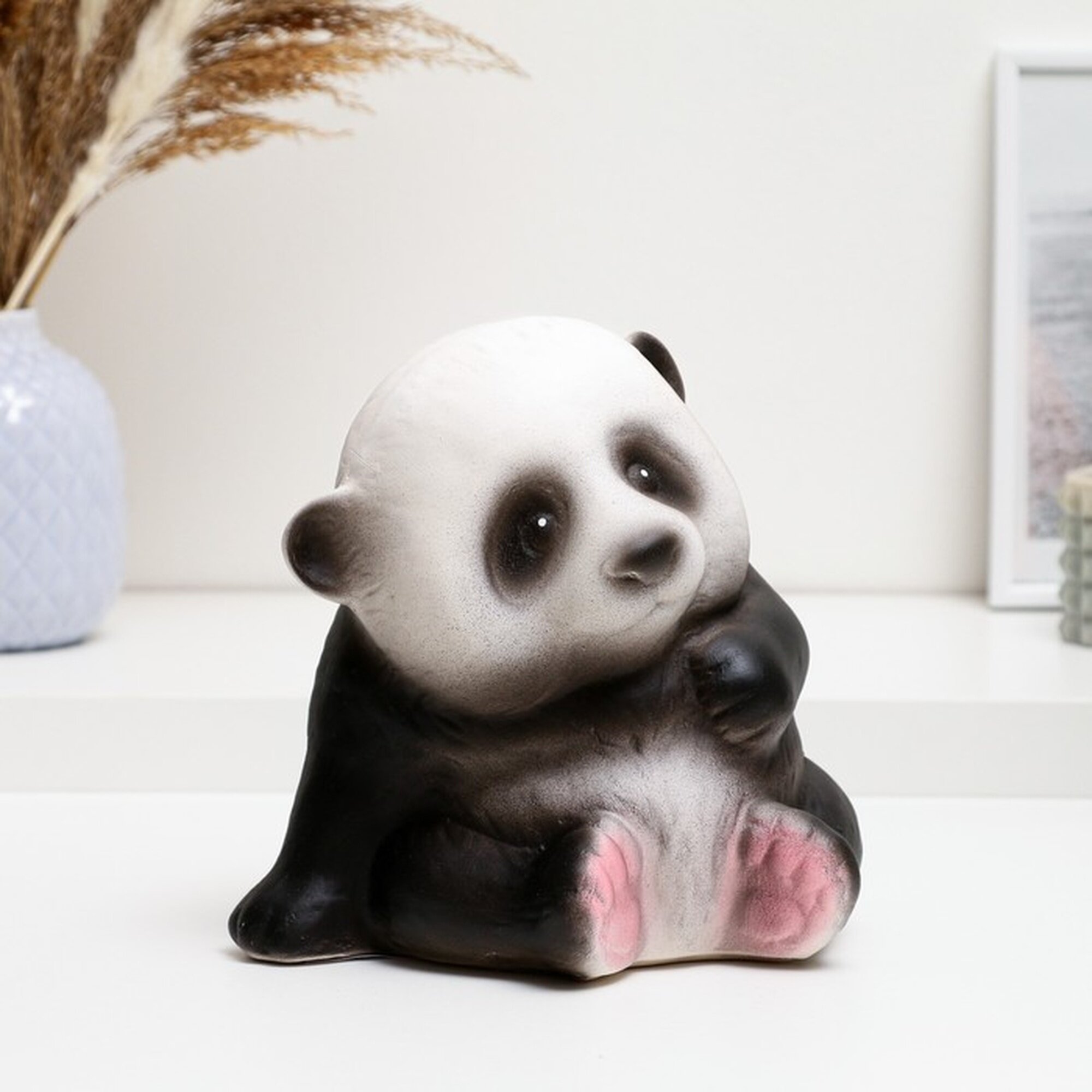 Копилка для денег Хорошие сувениры «Панда», гипсовая, 15 см, черная