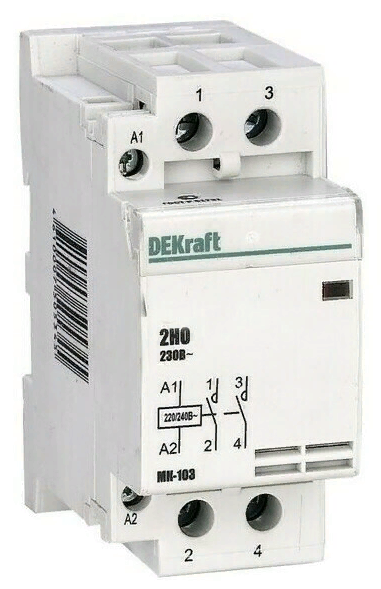 Контактор модульный DEKraft / Декрафт МК-103 АС 2 модуля IP20 2NO 230В 40А 50Гц, 18078DEK / коммутационное оборудование