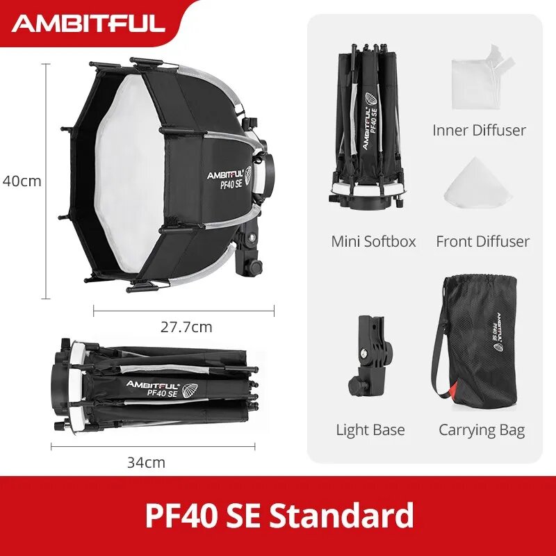 Компактный Софтбокс AMBITFUL PF30/PF40 30 См/40 См Для Внешней Вспышки V1 V860III TT685II V850III V850II V860II TR-988 TR-950.