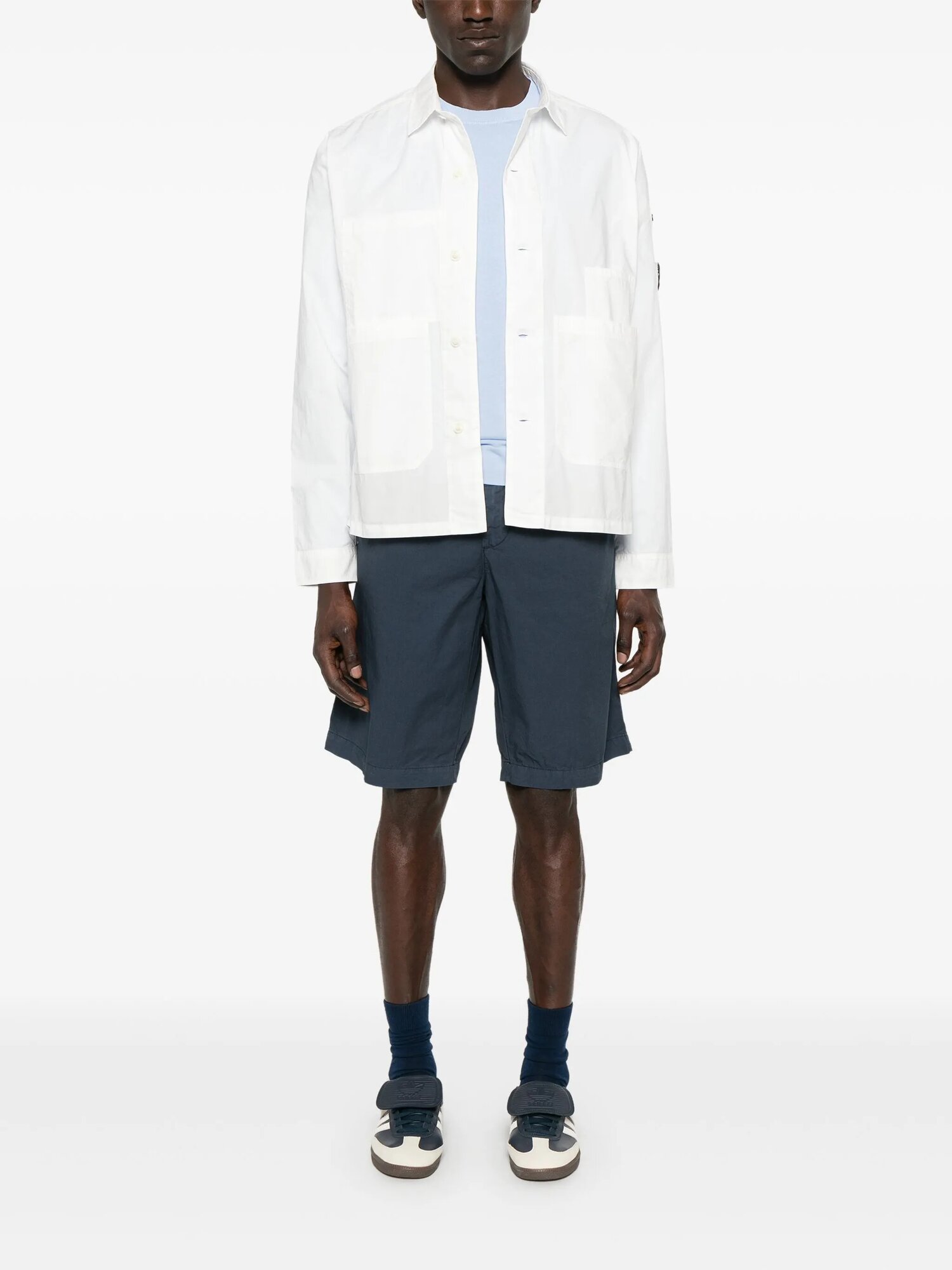 Шорты C.P. COMPANY Cotton bermuda shorts, размер 50 EU, синий — фото 1