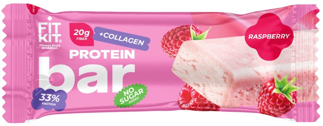 Fit Kit Протеиновый батончик Protein Bar 60 гр (малина)