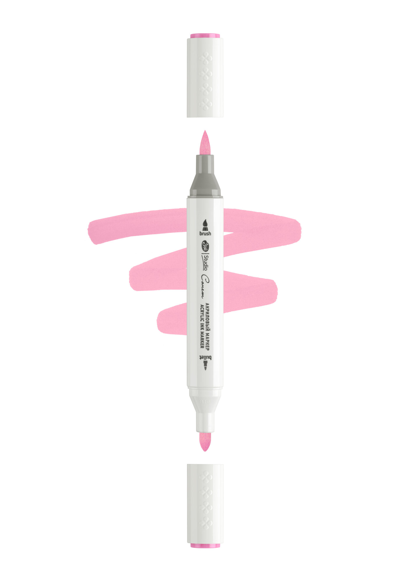 Маркер акриловый сонет на водной основе два пера №R605 розовый кисть/пуля