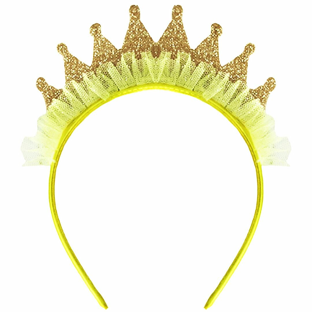 Карнавальный ободок Волна веселья "Сверкающая корона" с блестками, цвет золотой