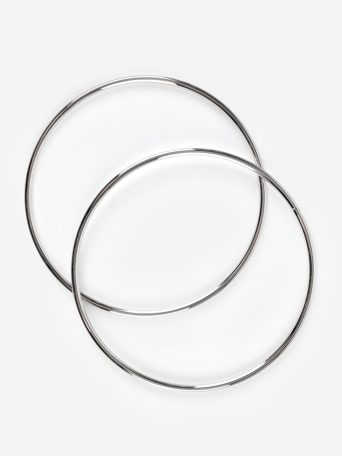 Ручки для сумки Круг , металлические, d 15 см, 2 шт, цвет серебряный