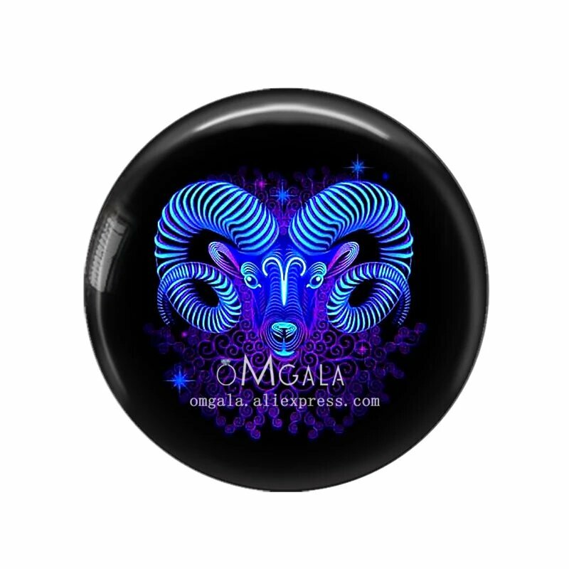 Стеклянные кабошоны OMGALA 12 шт. Черный, 25 мм, C