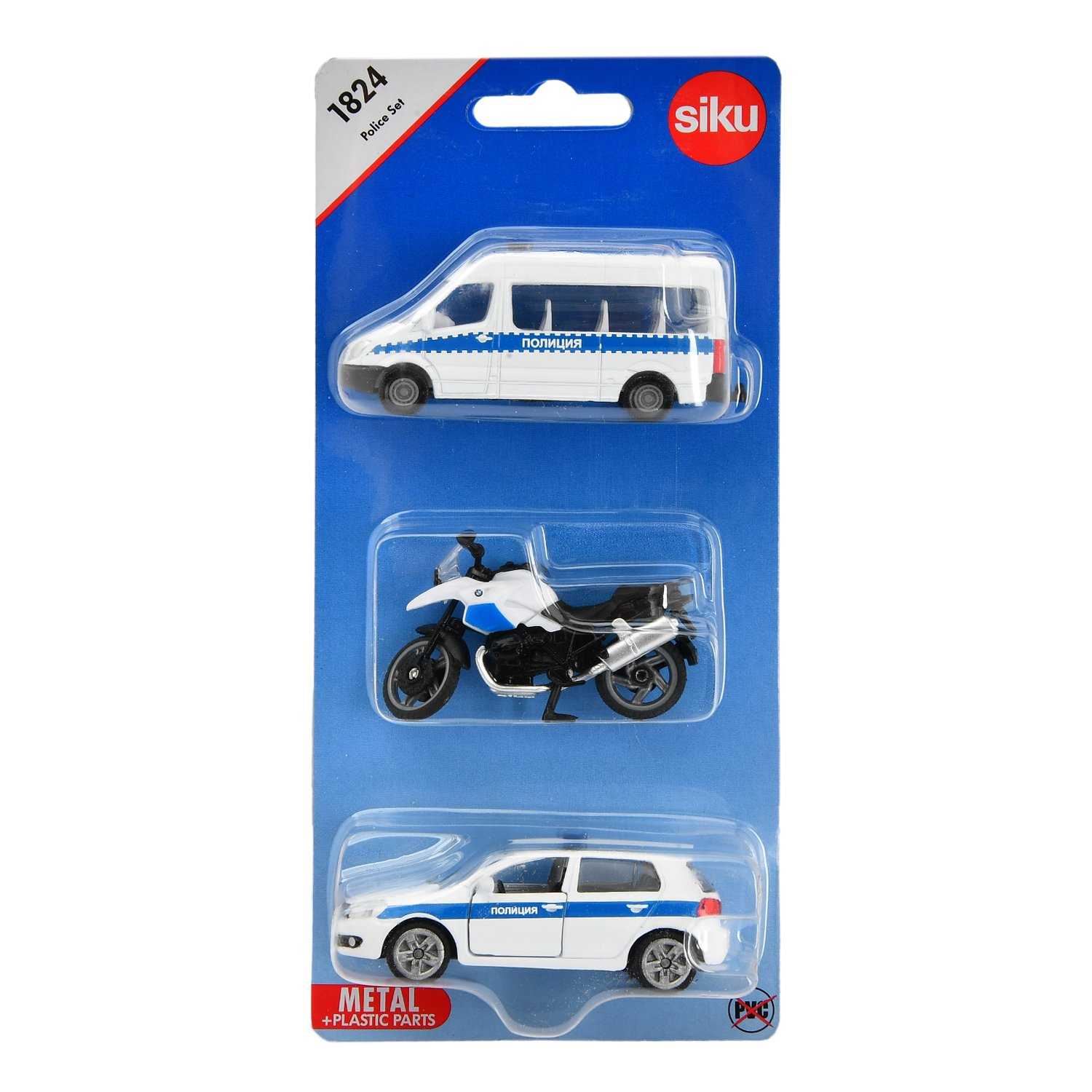 Набор машинок "Полиция" Siku 1824RUS 1:55, 20 см, белый